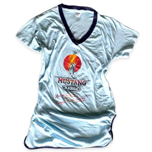 ched | Tops | Rare Mustang Ranch Trainee Ringer Ched Shirt Dress | Poshmark